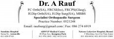 Dr Abdul Rauf • Orthopaedic Surgeon • Kempton Park, Kempton Park